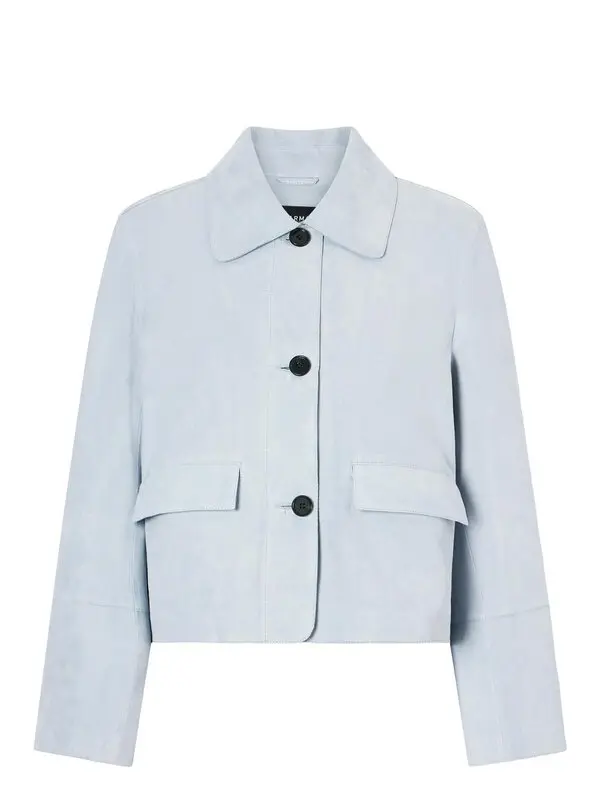 ARMA Cropped Suede Jacket - Blue