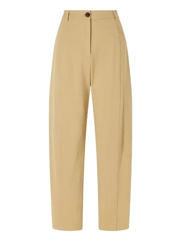 BLAZÉ MILANO Embellished Paneled Twill Tapered Trousers - Beige