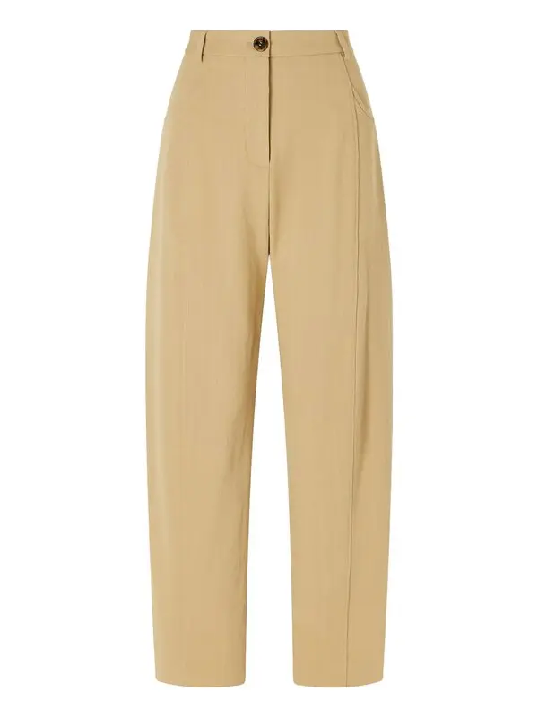 BLAZÉ MILANO Embellished Paneled Twill Tapered Pants - Neutrals