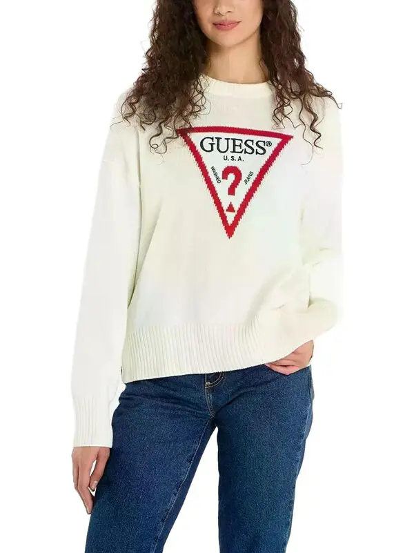 Guess Knitted Logo Sweater - Neutrals