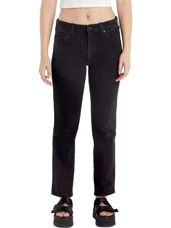 Wrangler Slim-cut Jeans With Logo Patch - Black