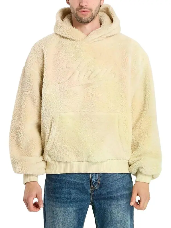 KARL KANI Embroidered Fleece Hoodie - Neutrals