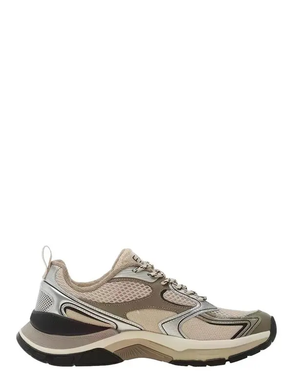 EA7 Mesh-panel Logo-patch Sneakers - Neutrals
