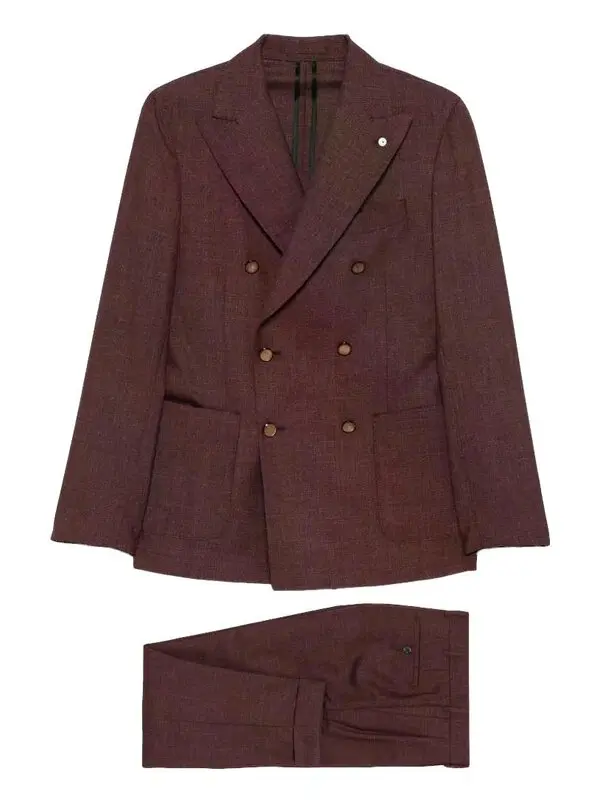 LUIGI BIANCHI MANTOVA Double-breasted Suit - Red