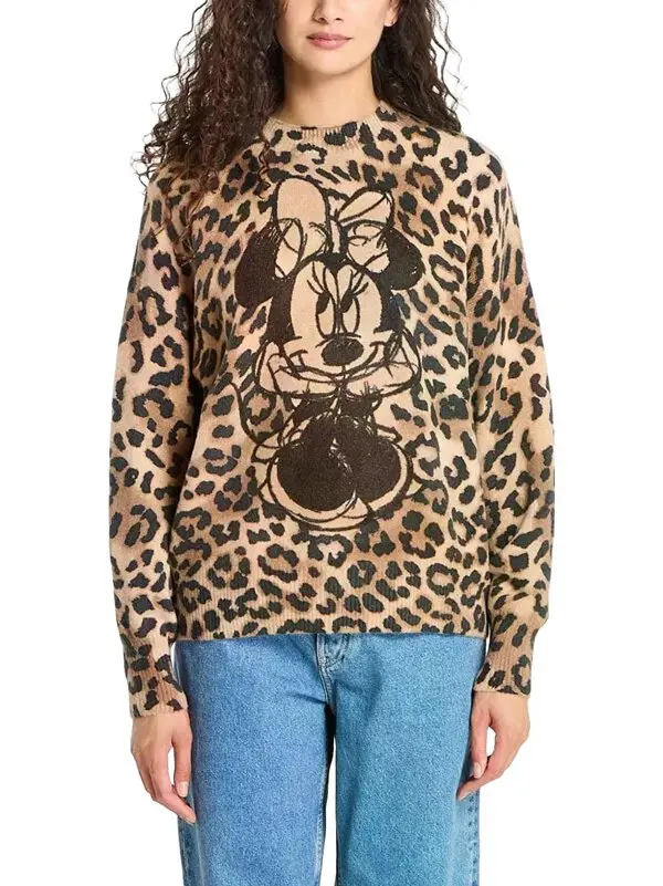 Desigual X Disney Minnie Mouse Leopard-print Sweater - Neutrals