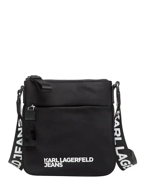 Karl Lagerfeld Small Logo-print Messenger Bag - Black