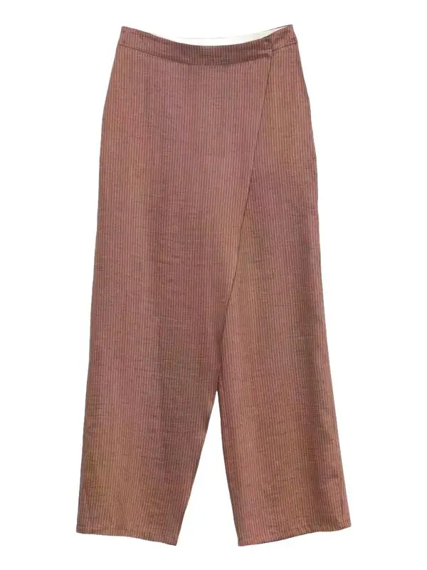 ALYSI Striped Wrap Trousers - Brown