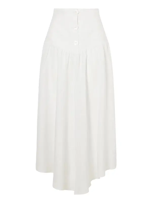 VIOLANTE NESSI Morocco Gathered Linen Maxi Skirt - White