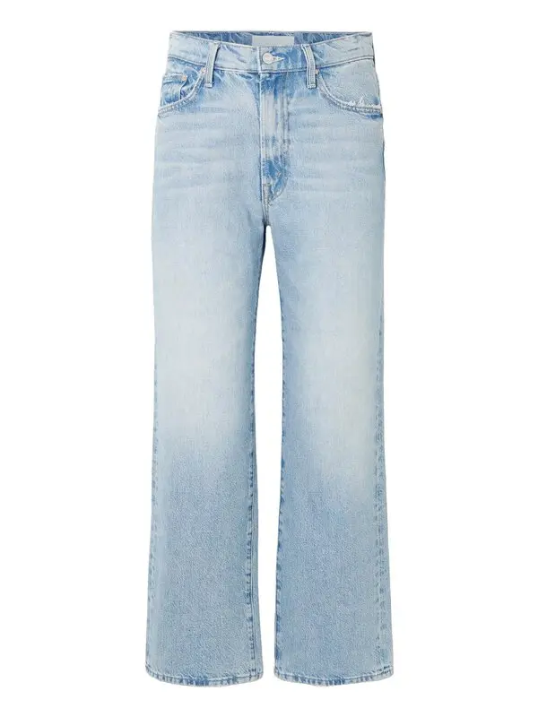 MOTHER The Rambler Zip Flood High-rise Straight-leg Jeans - Blue