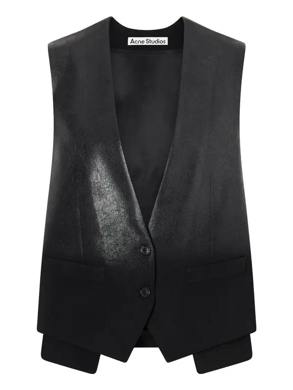 Acne Studios Degradé Coated-woven Vest - Black