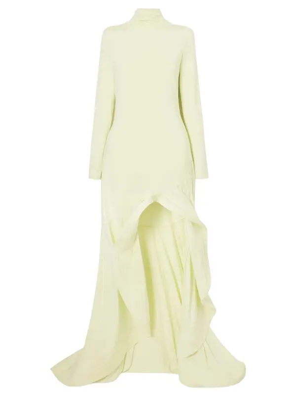 Stella McCartney Asymmetric Crepe Jersey Dress - Pastel Yellow