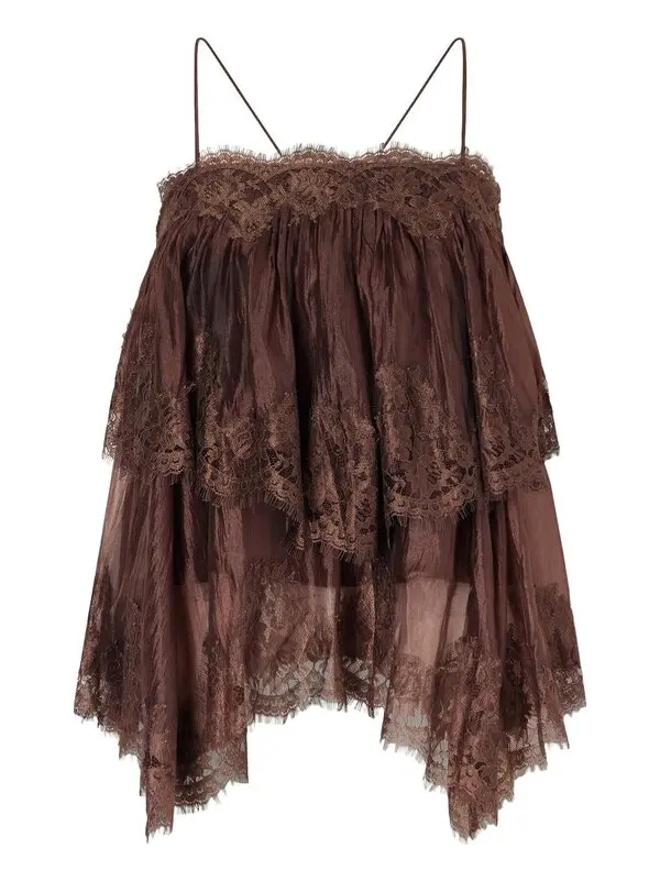 Aje Ophelia Lace-trimmed Camisole - Brown