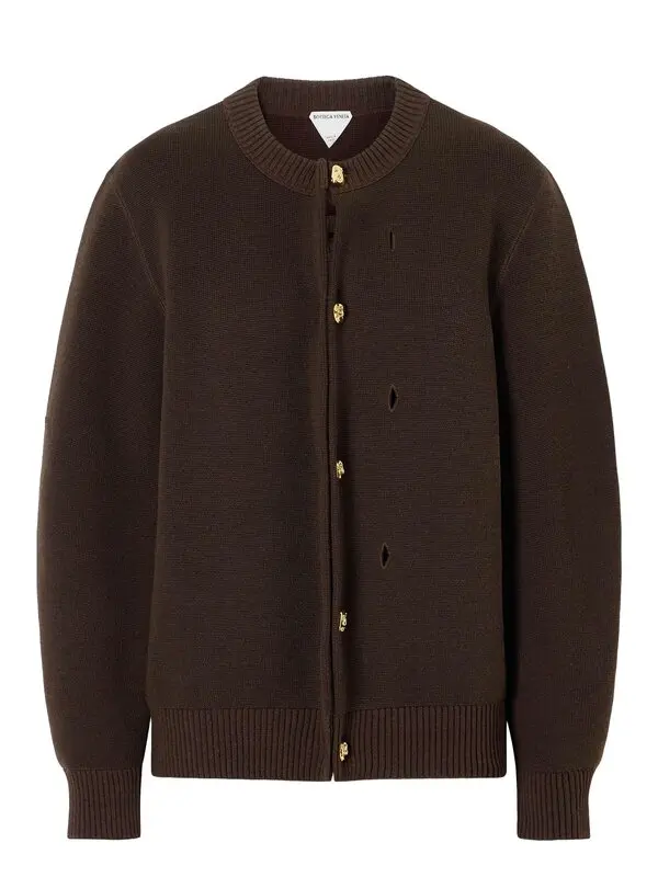 Bottega Veneta Wool Cardigan - Dark Brown