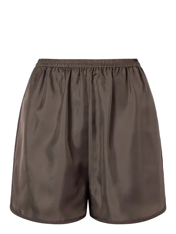 RÓHE Silk-satin Shorts - Brown