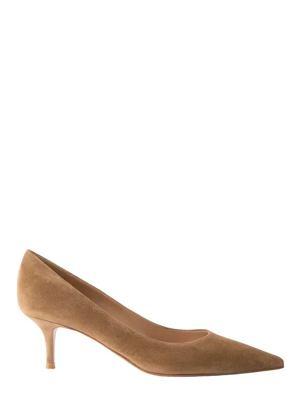GIANVITO ROSSI 55 Suede Pumps - Beige