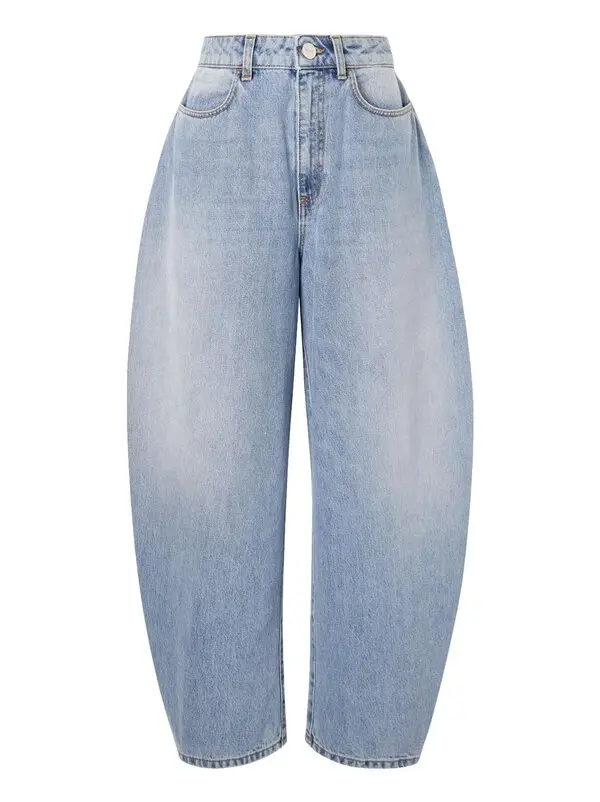 RÓHE High-rise Barrel-leg Jeans - Blue