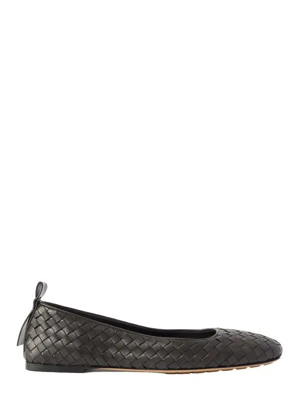 Bottega Veneta Charlotte Intrecciato Leather Ballet Flats - Brown
