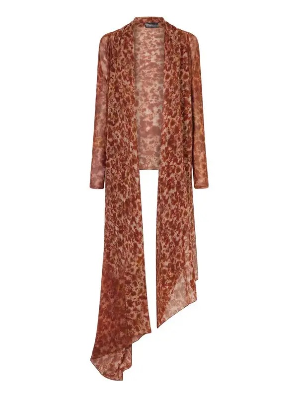 CORTANA Meena Printed Silk-crepon Jacket - Orange