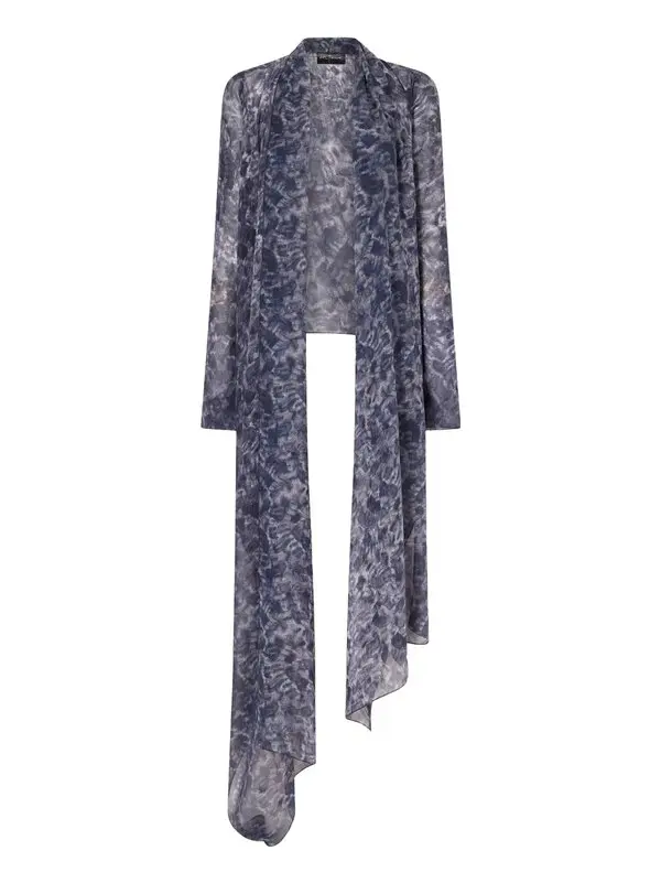 CORTANA Meena Printed Silk-chiffon Blouse - Blue