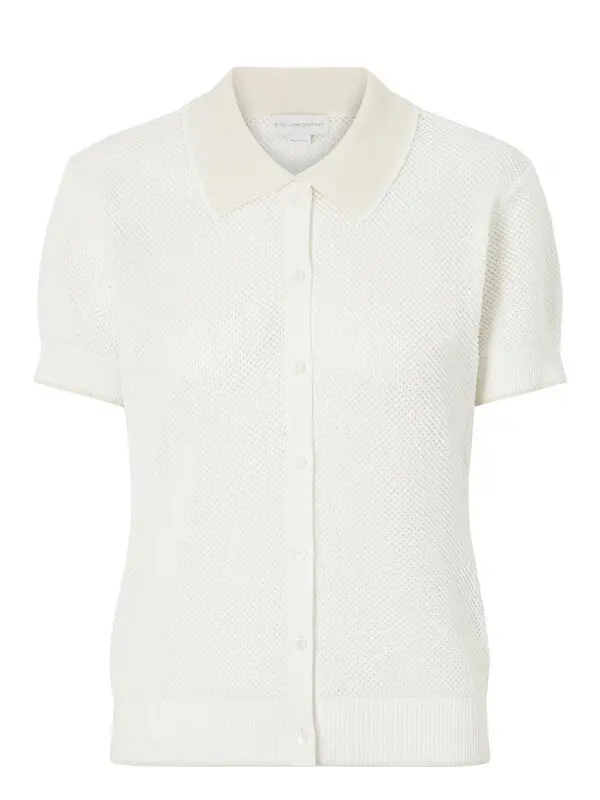 Stella McCartney Open-knit Cotton Polo Shirt - White