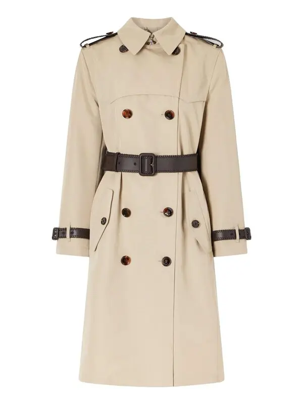 Burberry Foxfield Silk And Cotton-blend Trench Coat - Beige