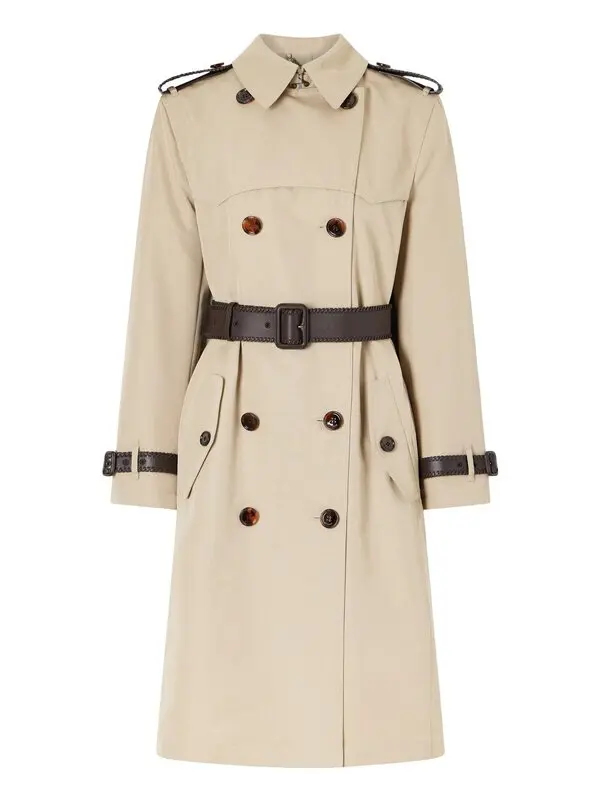 Burberry Foxfield Silk And Cotton-blend Trench Coat - Neutrals