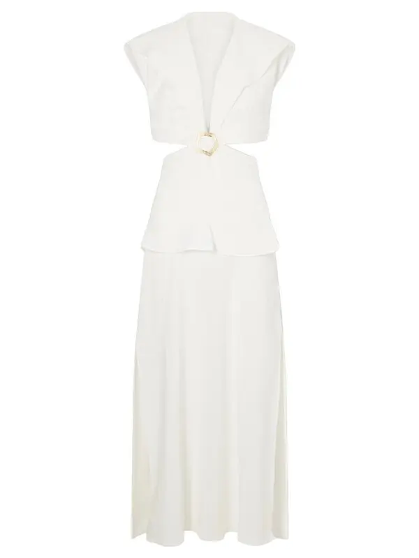 VIOLANTE NESSI Leone Butterfly Cutout Midi Dress - White