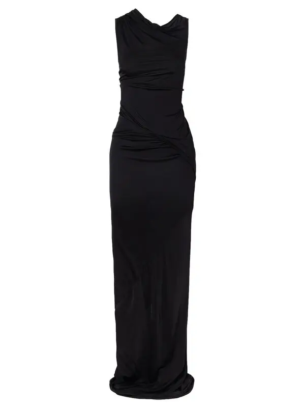 Rick Owens Shailee Draped Jersey Gown - Black