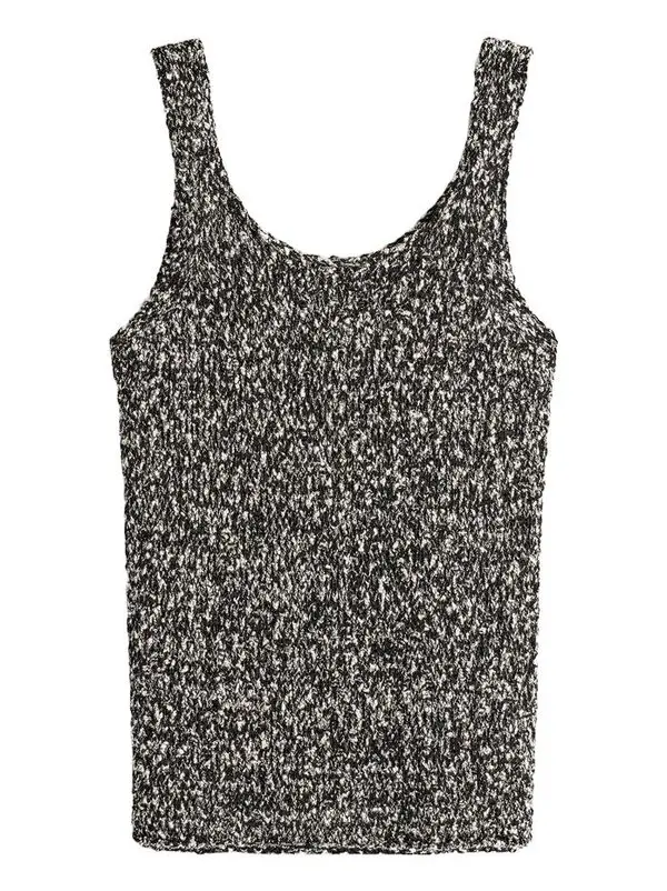 Cos Two-tone Chunky Knitted Tank Top - Black/white