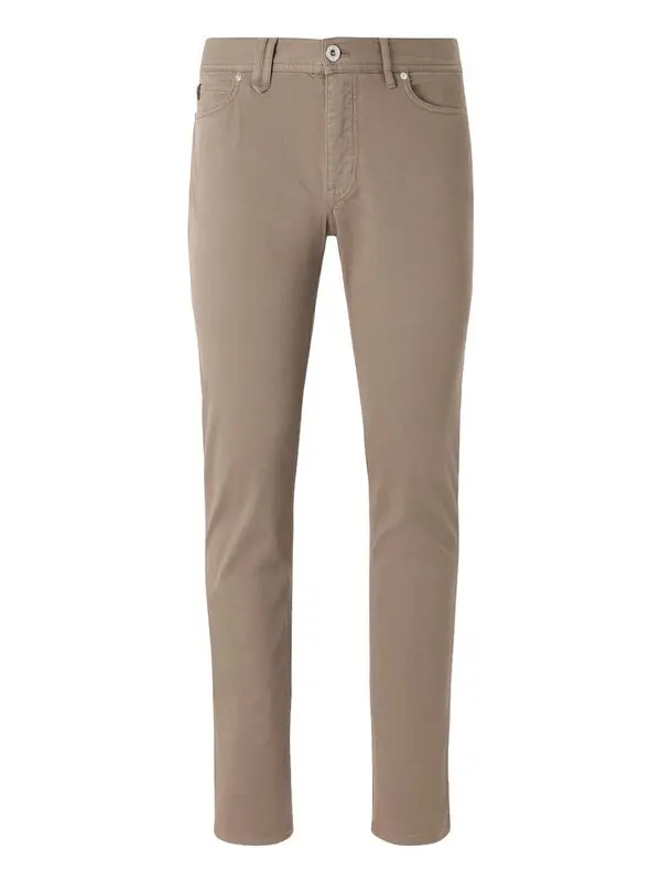 Brioni Straight-leg Cotton-blend Trousers - Neutrals