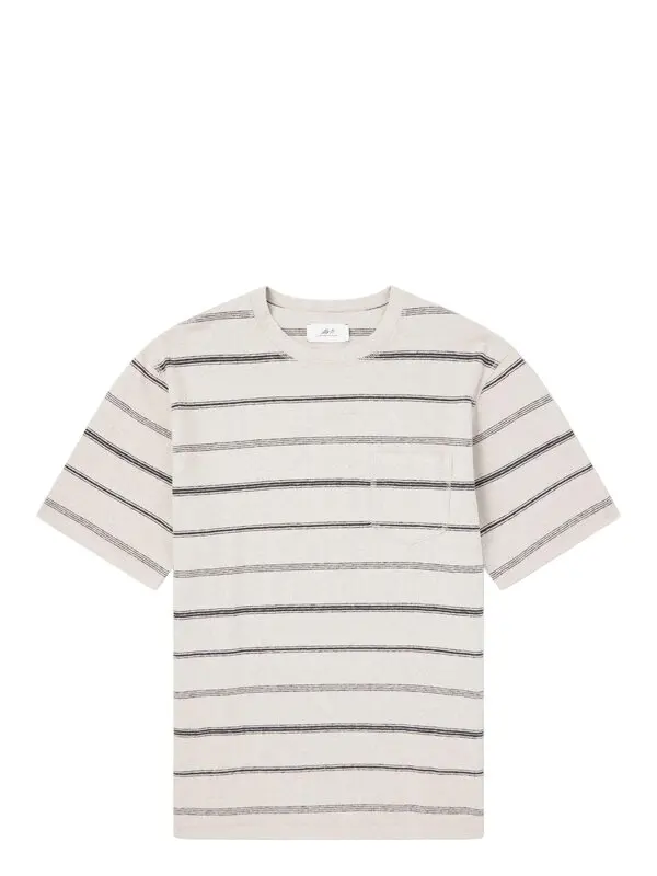 Mr P. Striped Cotton-jersey T-shirt - Beige