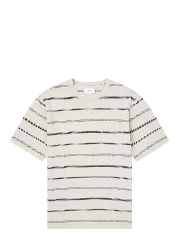 Mr P. Striped Cotton-jersey T-shirt - Neutrals