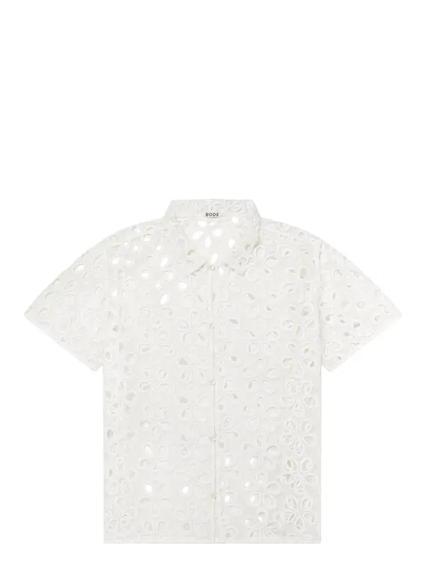 BODE Primrose Cotton-lace Shirt - Neutrals
