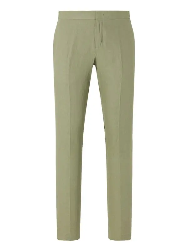 Orlebar Brown Griffon Tapered Linen Trousers - Green