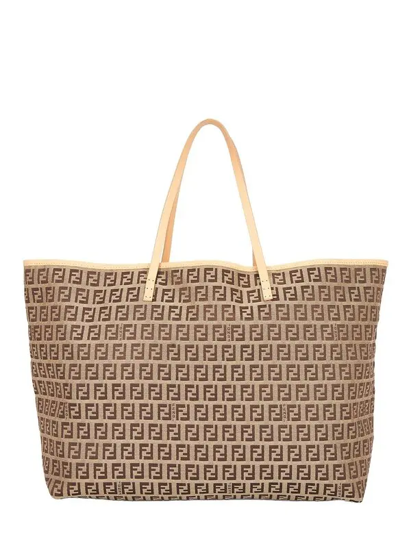 Fendi Zucchino Roll Tote Bag - Beige