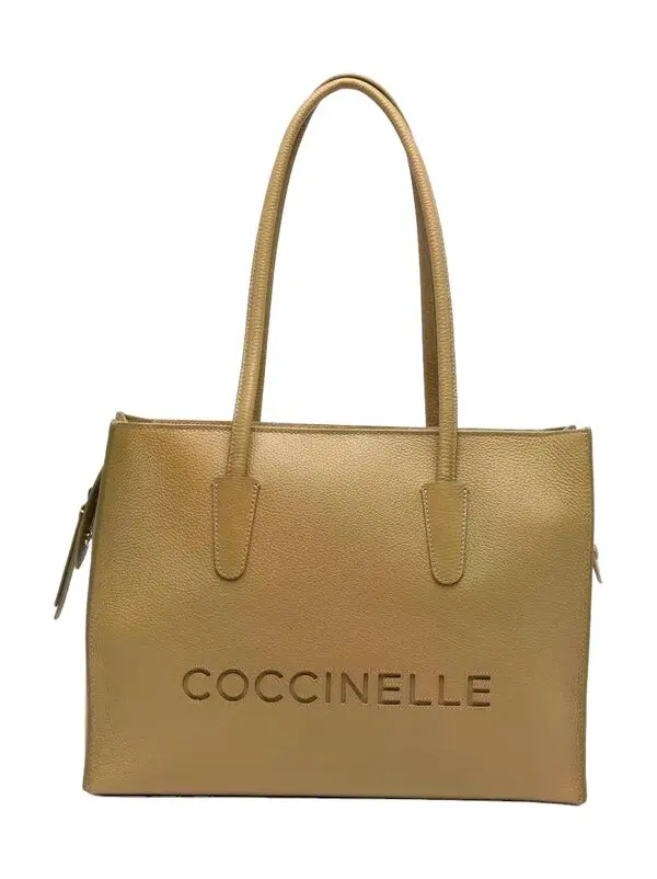 COCCINELLE Grained Leather Tote Bag - Green