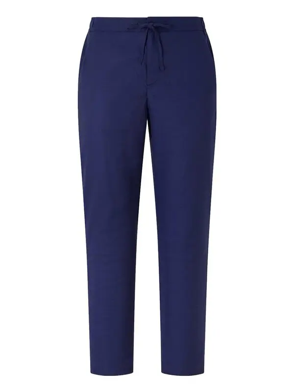 Frescobol Carioca Straight-leg Cotton-blend Suit Trousers - Blue