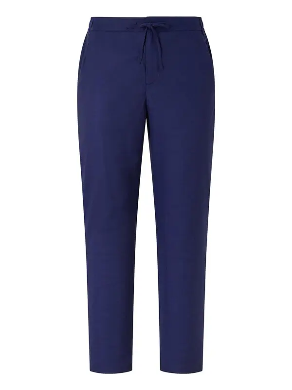 Frescobol Carioca Straight-leg Cotton Suit Trousers - Navy