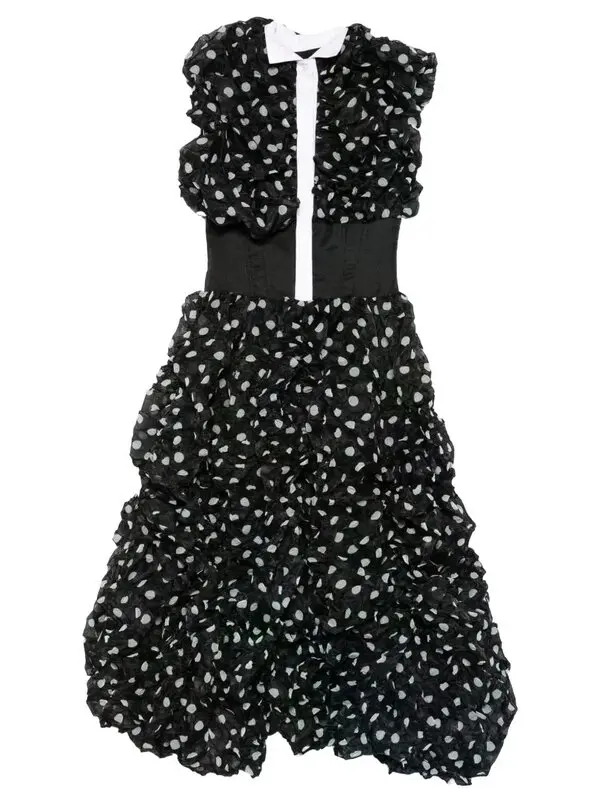 Viktor & Rolf Ruffled Polka-dot Maxi Dress - Black