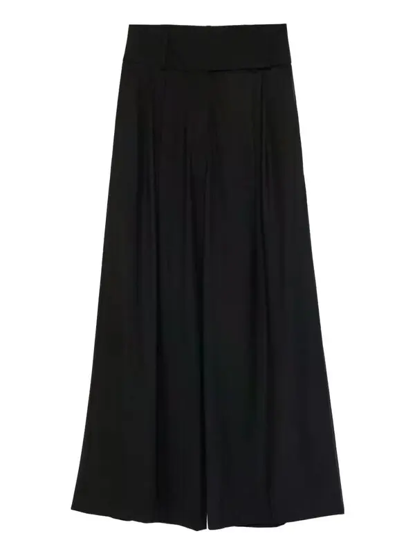 Viktor & Rolf Pleated Wide Leg Trousers - Black