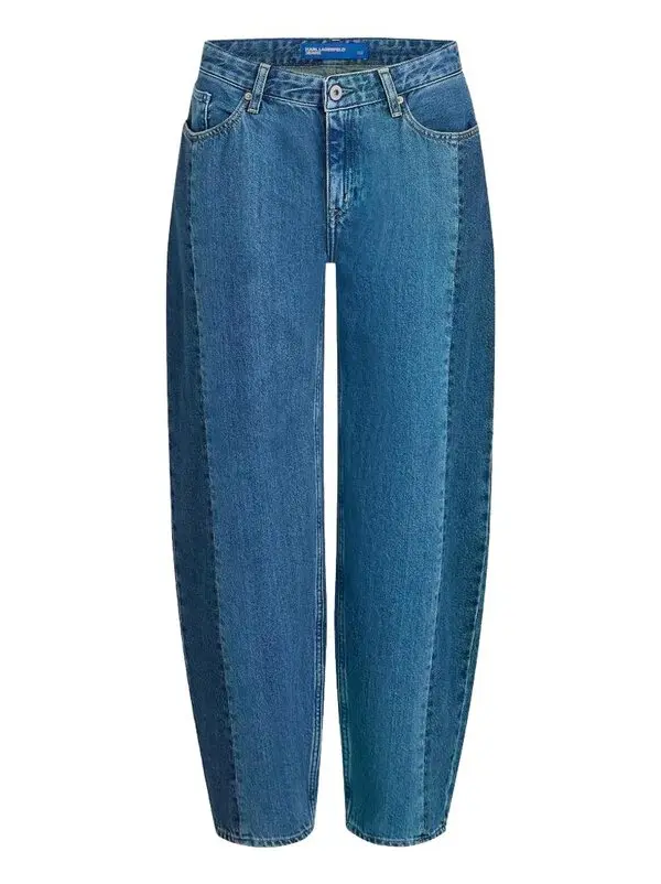 Karl Lagerfeld Panelled Barrel Jeans - Blue