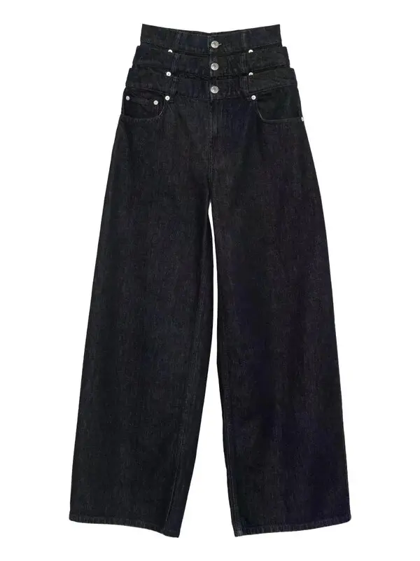Viktor & Rolf Layered Wide Leg Jeans - Blue