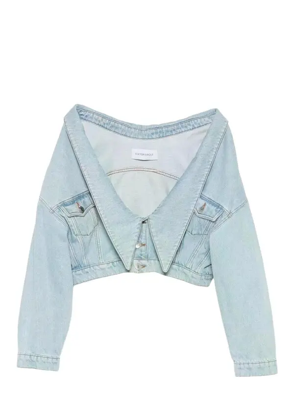 Viktor & Rolf Collared Denim Trucker Jacket - Blue