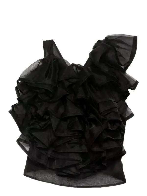 Viktor & Rolf Ruffled Volant Top - Black