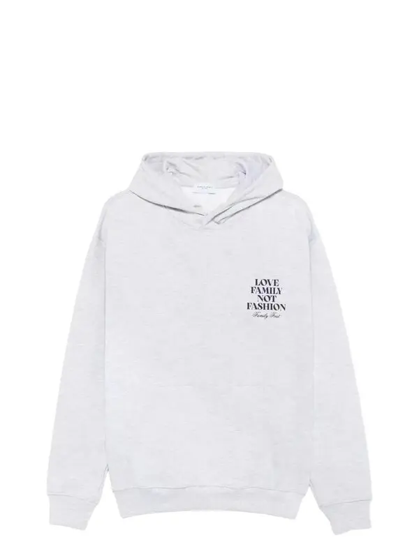 FAMILY FIRST Hooded Graphic Cotton Sweatshirt - Grey