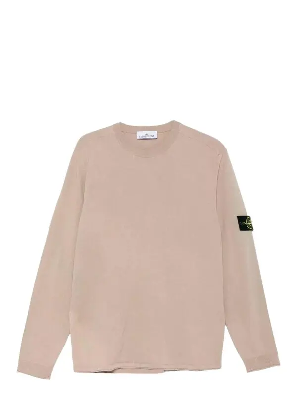Stone Island Logo-patch Crew-neck Sweater - Neutrals