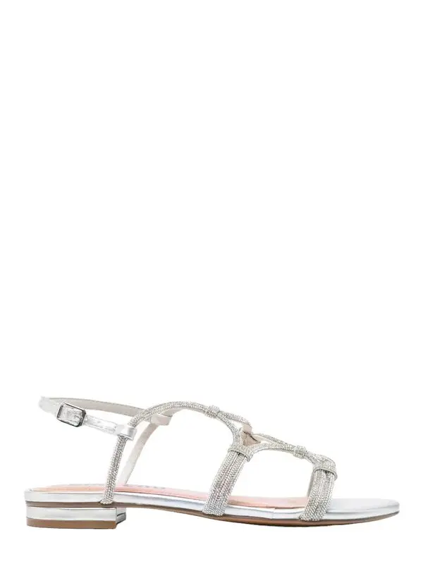 BIBI LOU Crystal Embellished Cage Sandals - Silver