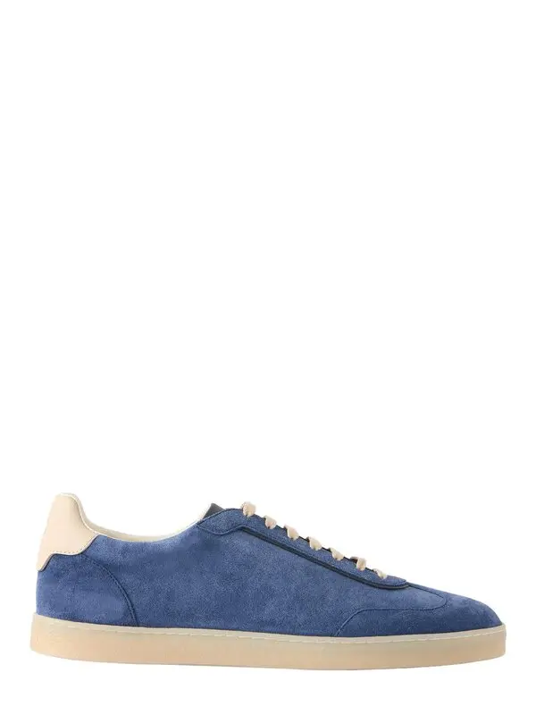 Brunello Cucinelli Coda Di Rondine" Suede Lace-up Sneakers - Blue