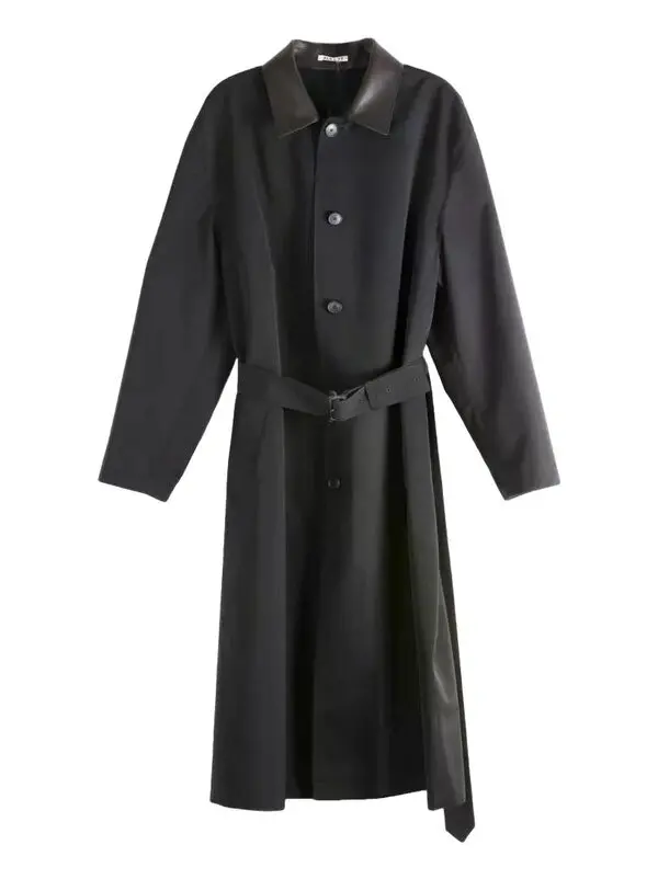 Auralee Wool Max Canvas Coat - Black