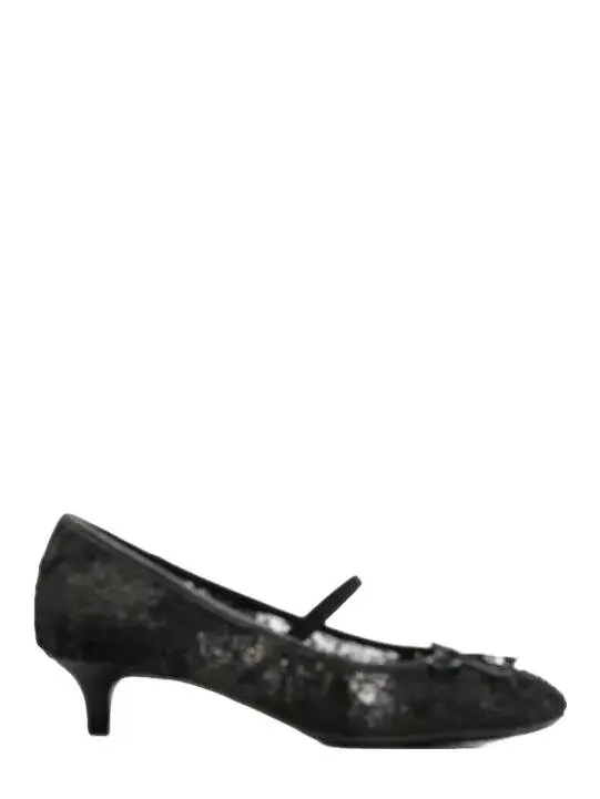 Ash Elodie Frayed Kitten Heel Pumps - Black